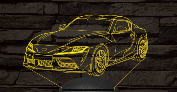 Toyota Supra 7 színű 3D led lámpa - 3dlampa.hu webáruház