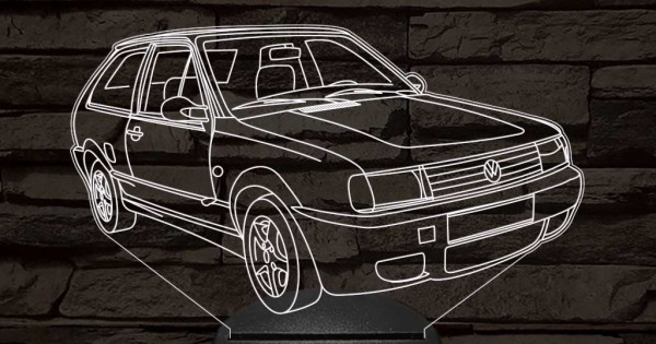 Volkswagen polo 7 színű 3D led lámpa - 3dlampa.hu webáruház