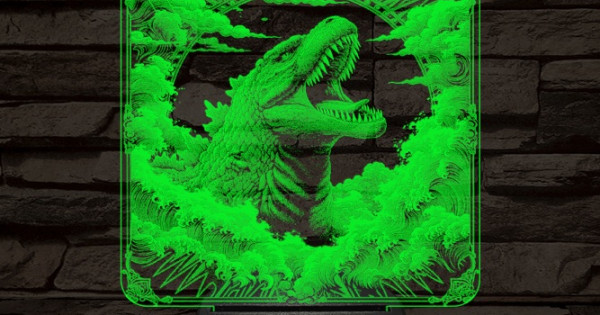 Godzilla diadal 7 színű valósághű 3D led lámpa - 3dlampa.hu webáruház